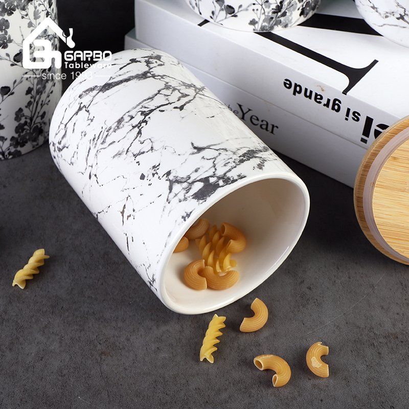 Ceramic Canister Set with Bamboo Lid Perfect Coffee Tea Food Storage ...